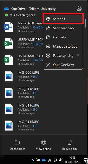 Menyinkronkan OneDrive dengan file drive PC di Windows | Direktorat ...
