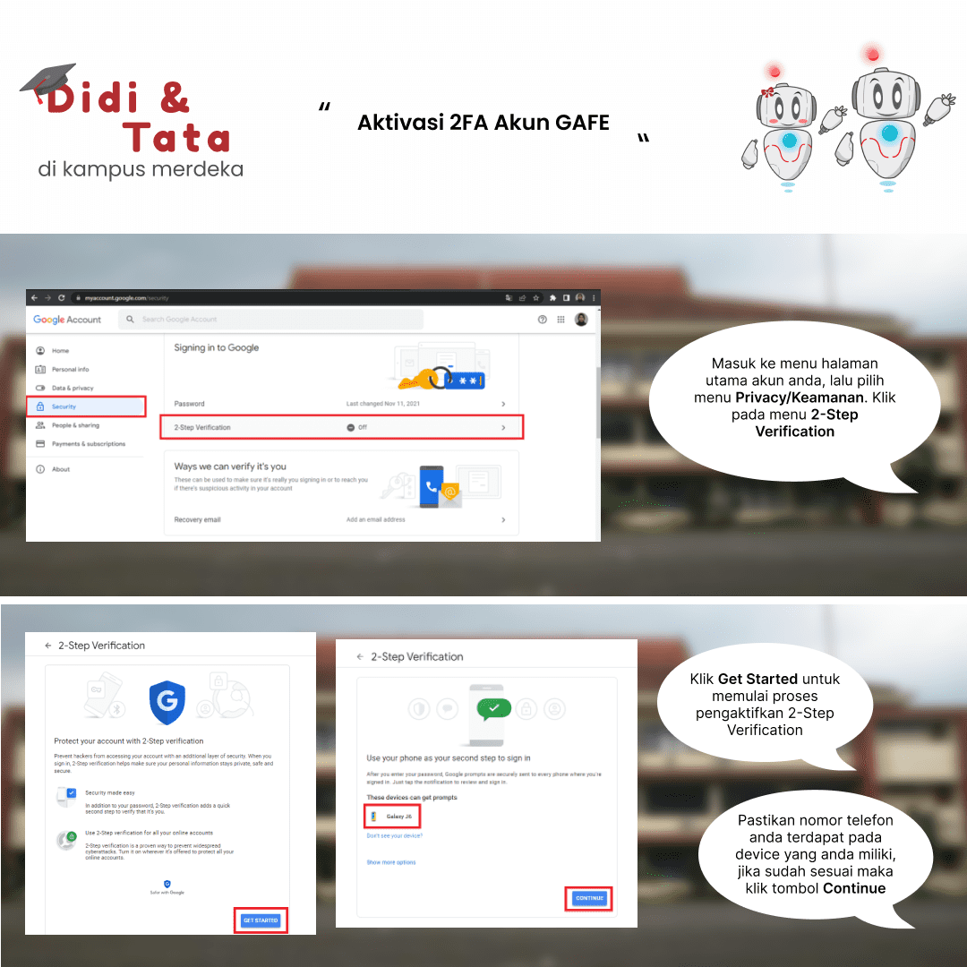 Seri 12 Cerita Didi&Tata di Kampus Merdeka: Aktivasi 2FA Akun GAFE ...