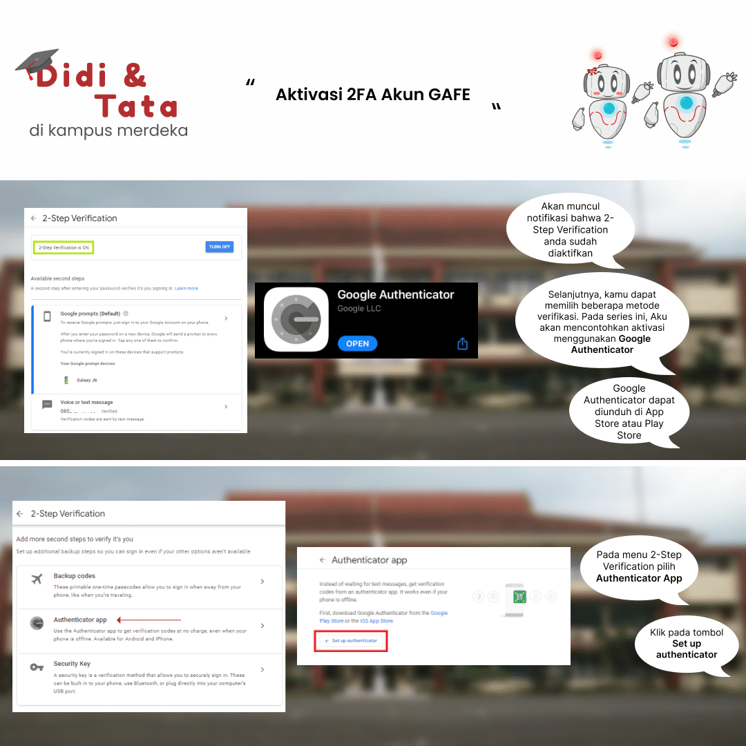 Seri 12 Cerita Didi&Tata di Kampus Merdeka: Aktivasi 2FA Akun GAFE ...